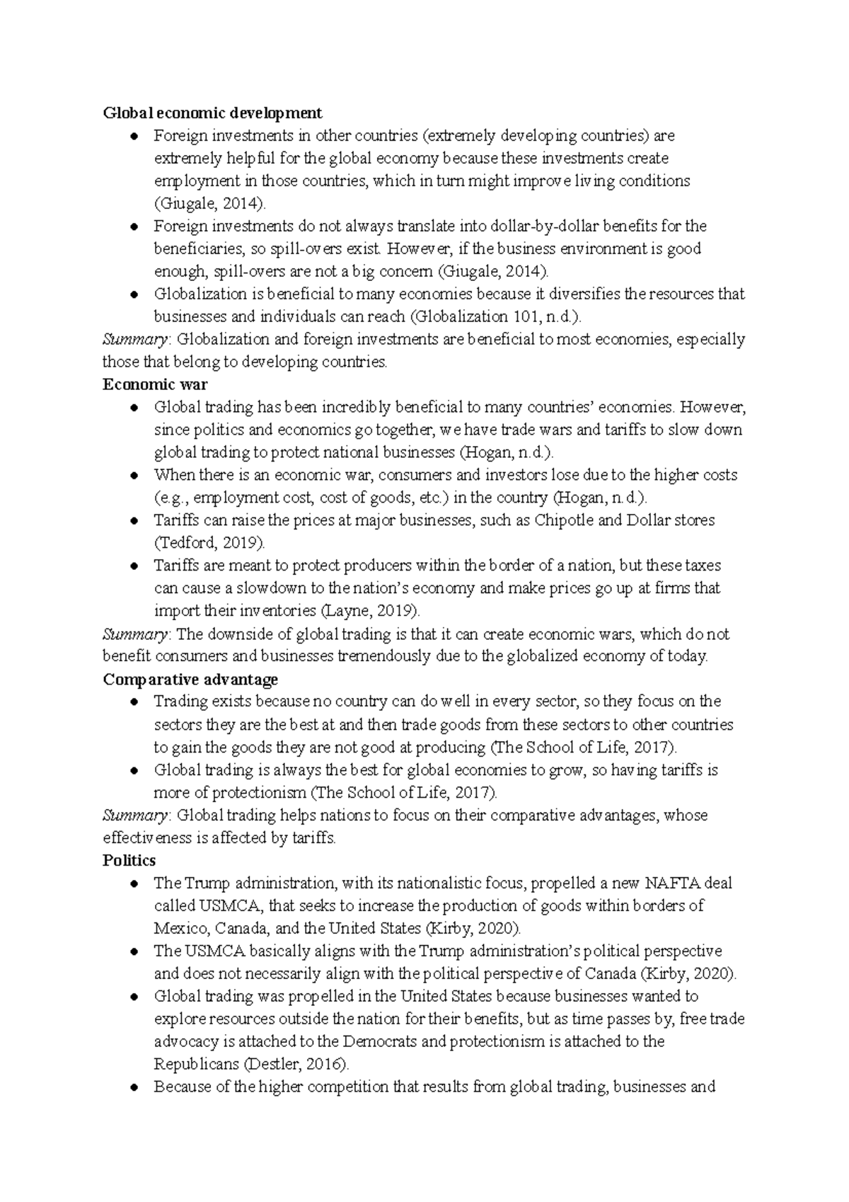 Business & Global Concerns - Global economic development Foreign ...