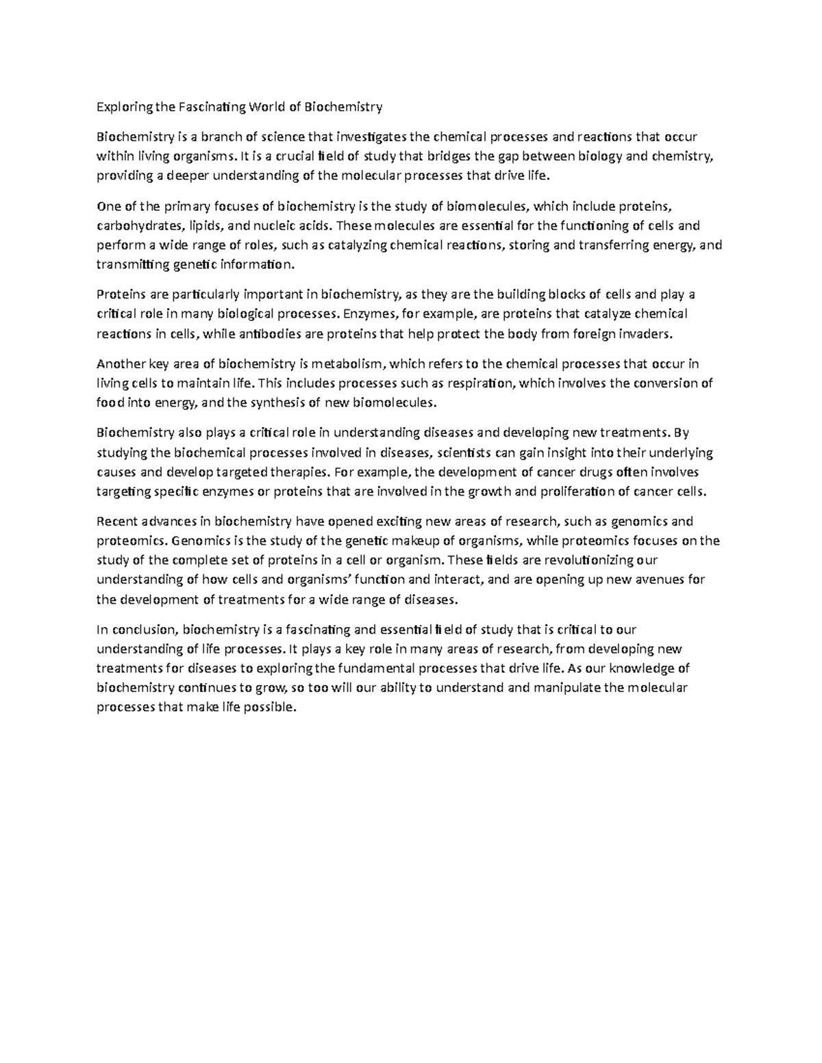 Exploring the Fascinating World of Biochemistry - Exploring the ...