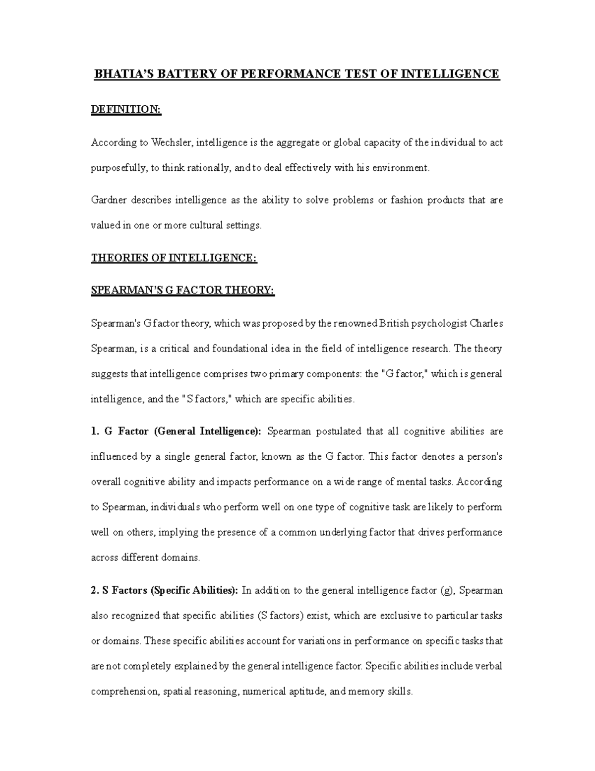 Bhatia'S Battery OF Performance TEST OF Intelligence - BHATIA’S BATTERY ...