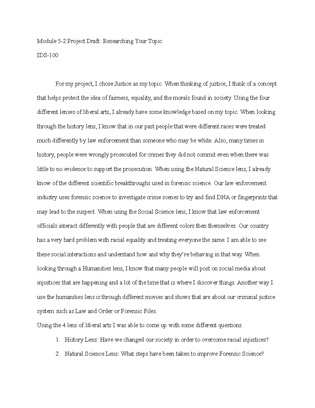 Module 5 Draft Research Paper - Module 5-2 Project Draft: Researching ...