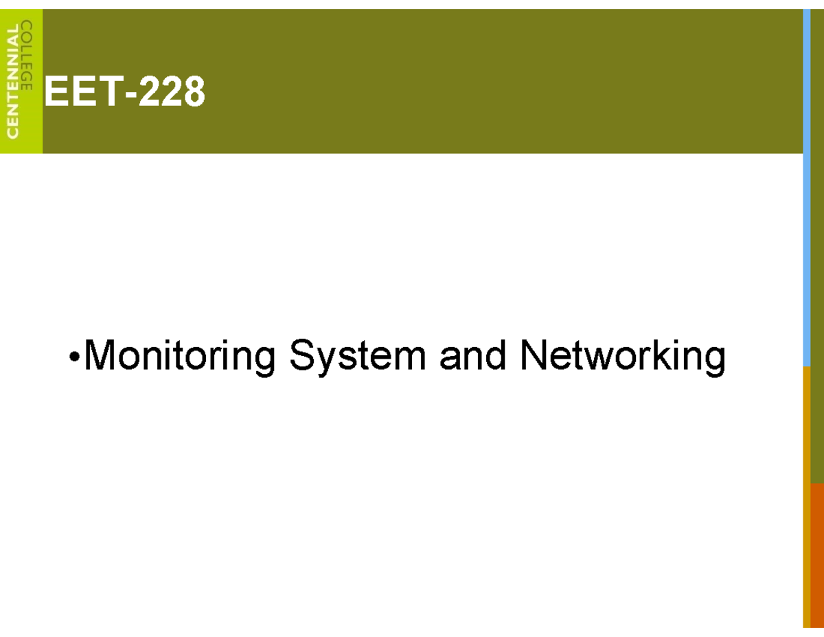 Lecture 02 Copper-Media - EET- Monitoring System and Networking Week 2 ...