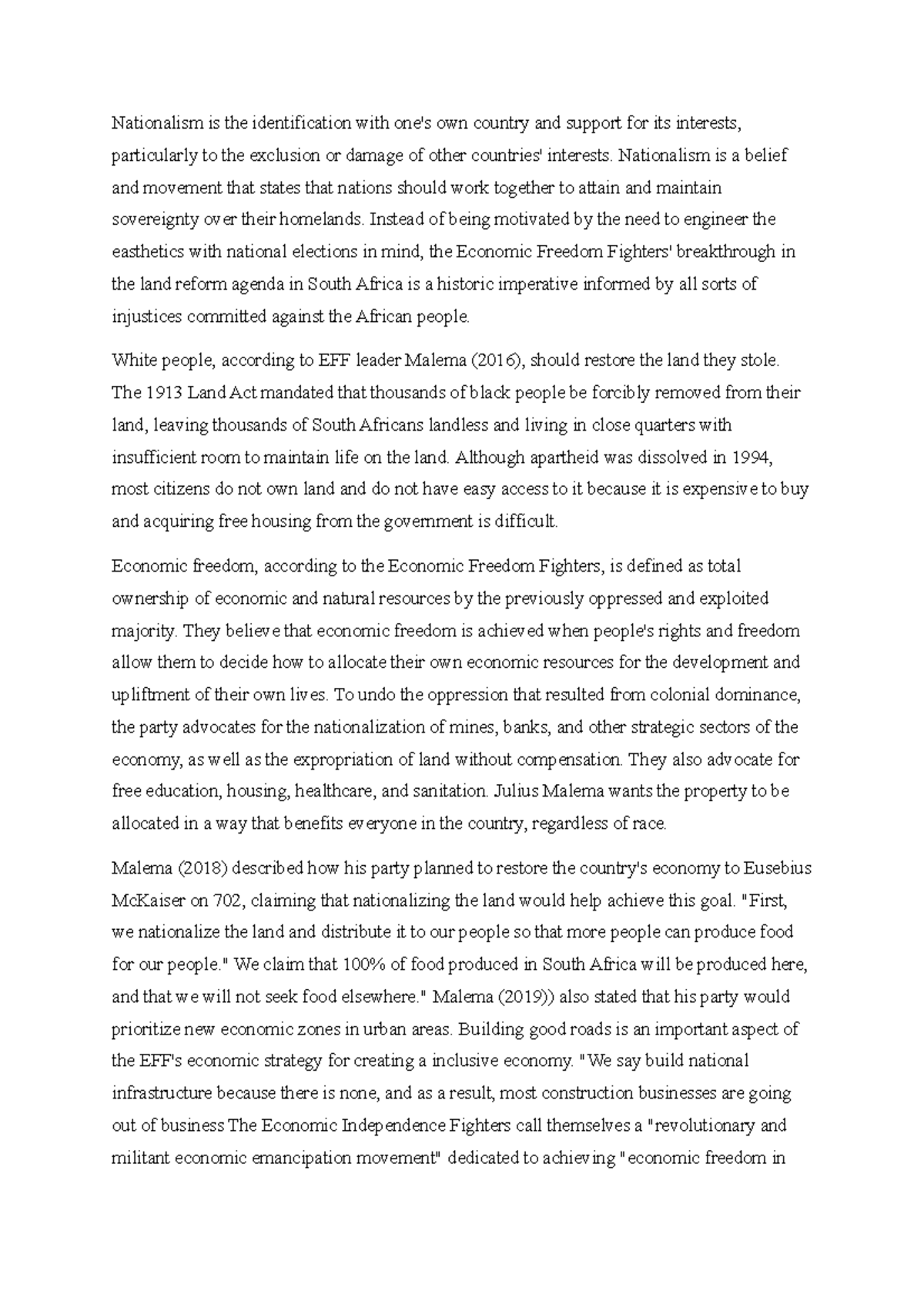 Political science essay assessment - Nationalism is the identification ...