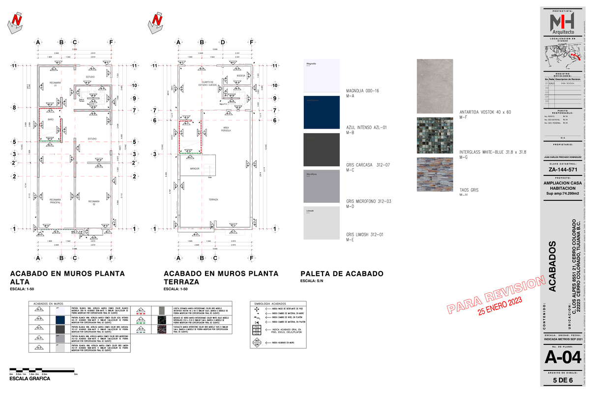 A-04 - Plano de acabados-Proyecto ejecutivo - RECAMARA PRINCIPAL ESTUDIO ESTUDIO RECAMARA 02 ...