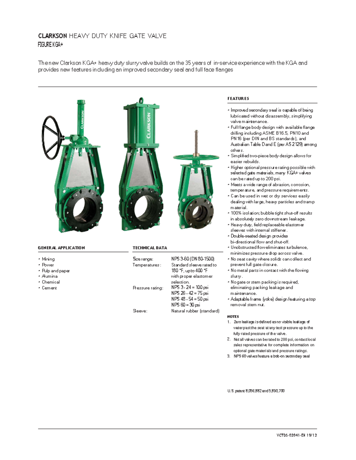 Data Sheet KGA GATE Valve - VCTDS-02841-EN 19/ FIGURE KGA+ The new ...