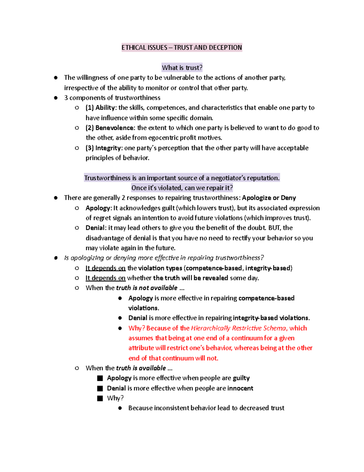 (10) Trust and Deception - ETHICAL ISSUES – TRUST AND DECEPTION What is ...