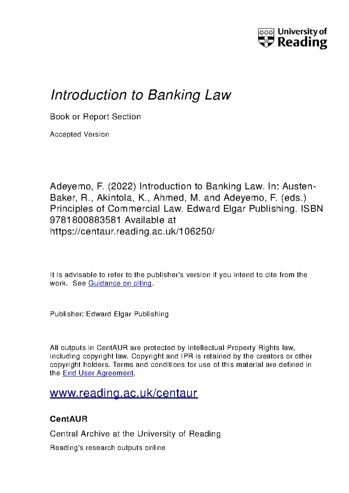 Banking Law/ Banking business - Introduction to Banking Law ...