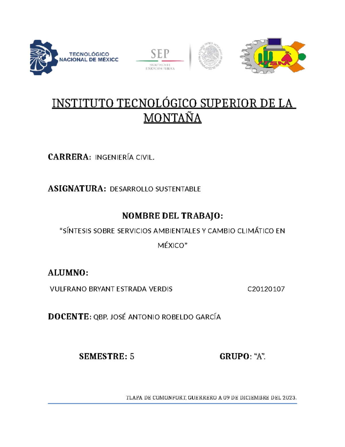Servicios Ambientales Y Cambio Climático EN México-Vulfrano Bryant ...