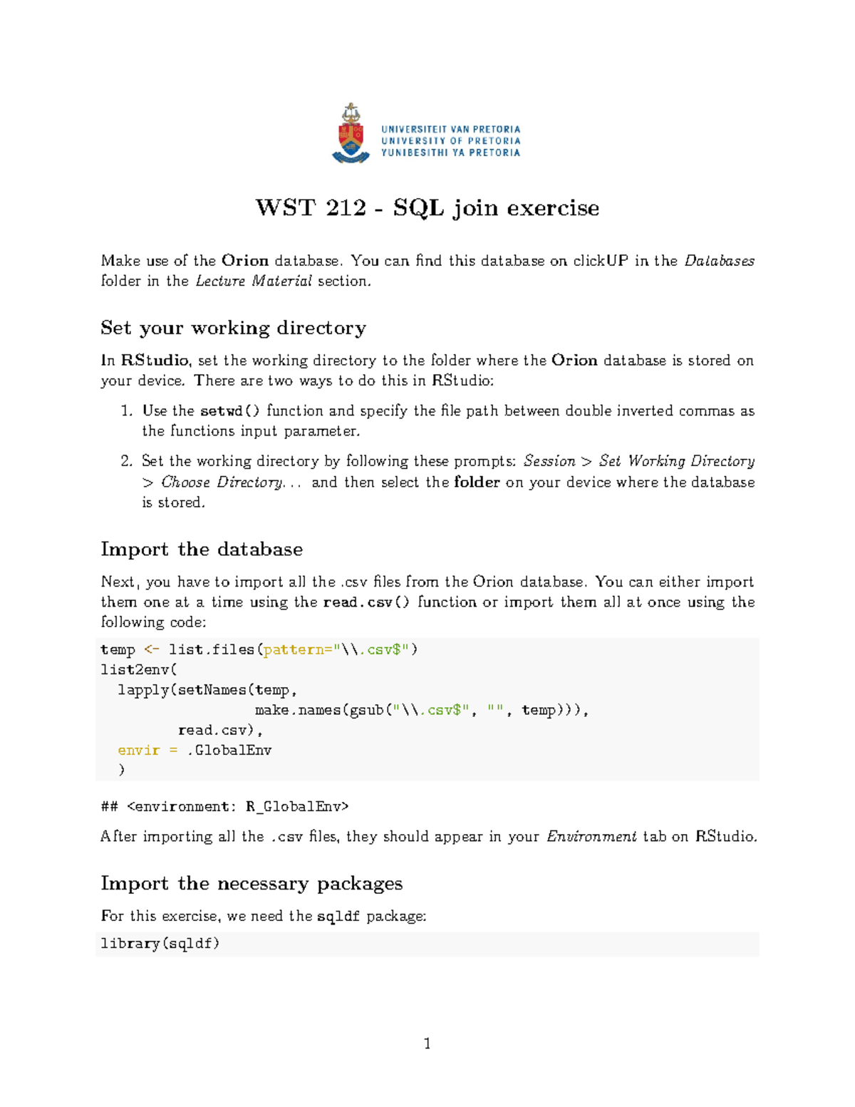 WST 212 - SQL Join Exercise - WST 212 - SQL join exercise Make use of the Orion database. You ...