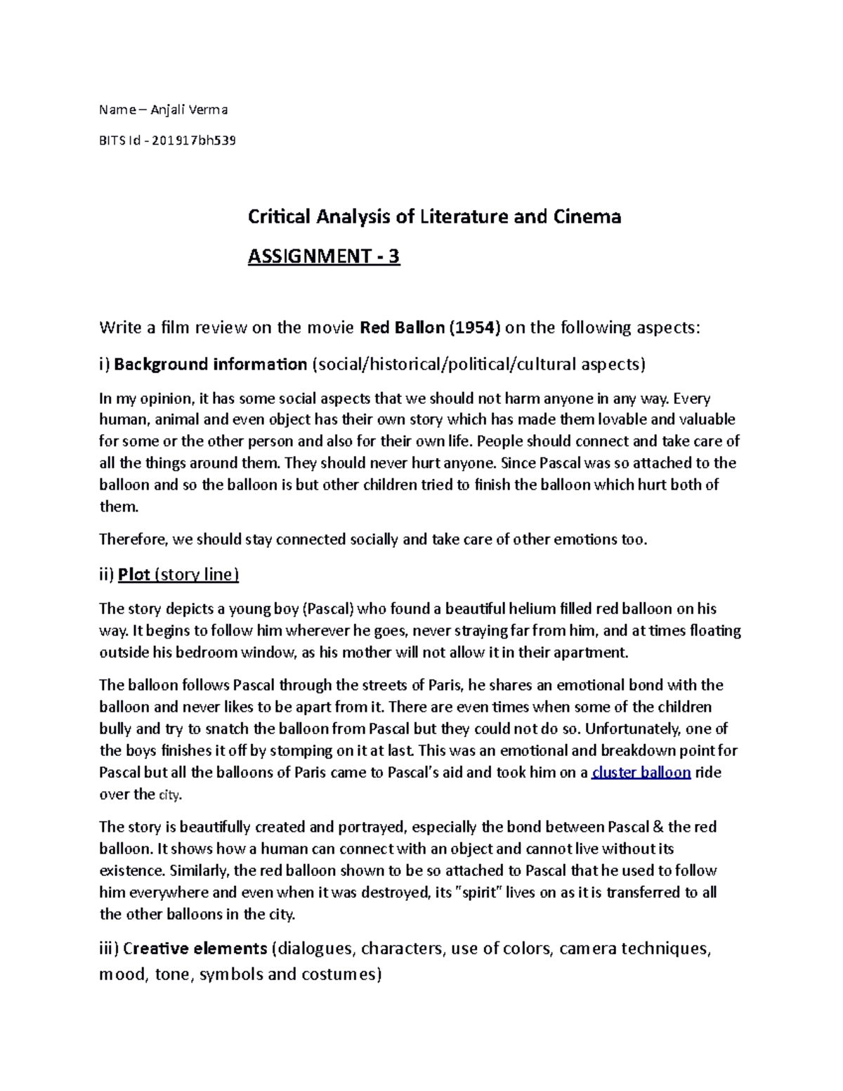 Critical Ass3 - Practice Assignment to help students better on ...