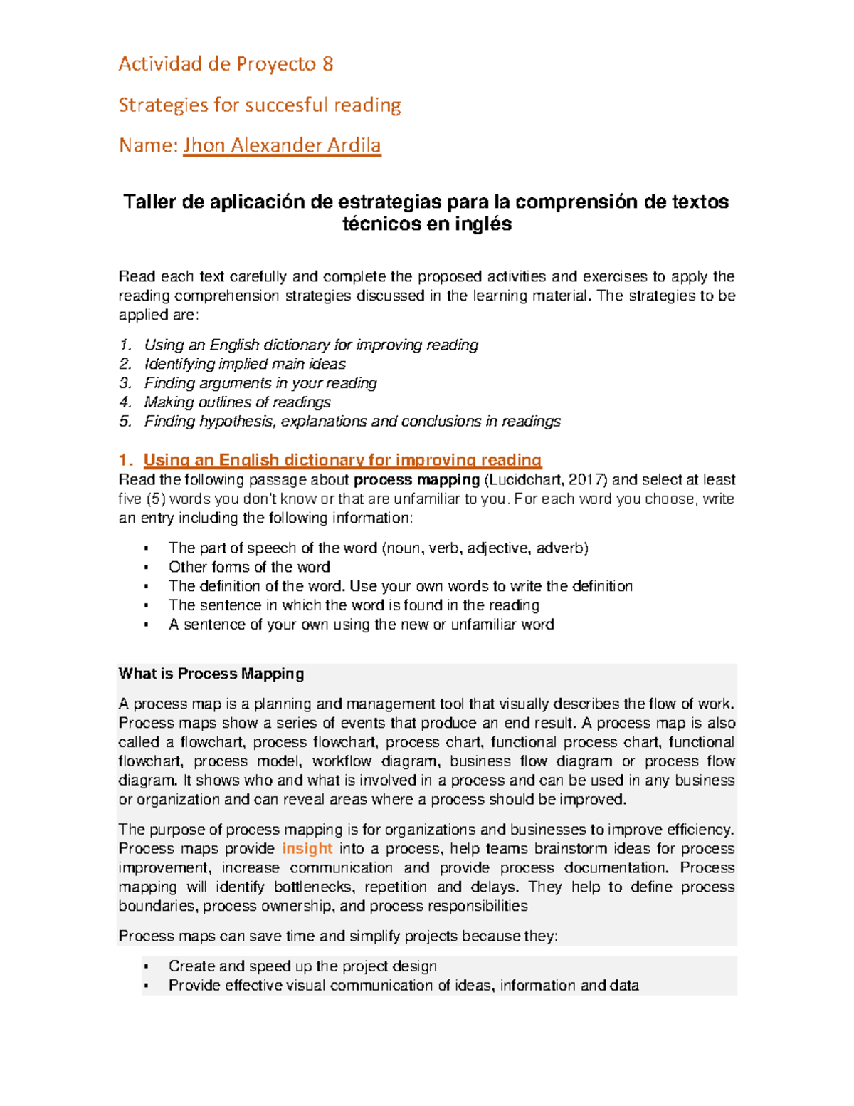 Toaz - dfhf - Strategies for succesful reading Name: Jhon Alexander ...