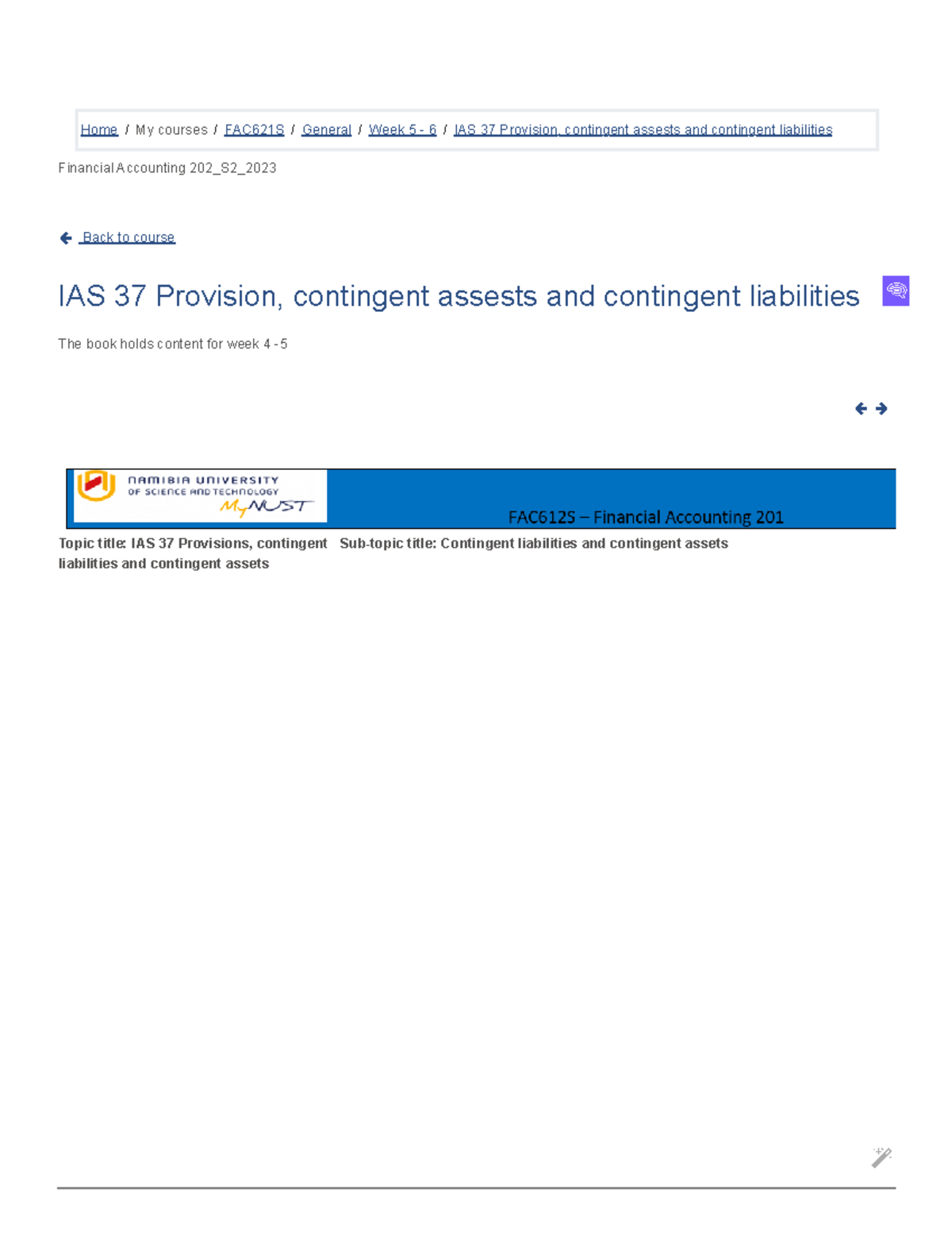 IAS 37 Provision, contingent assests and contingent liabilities ...