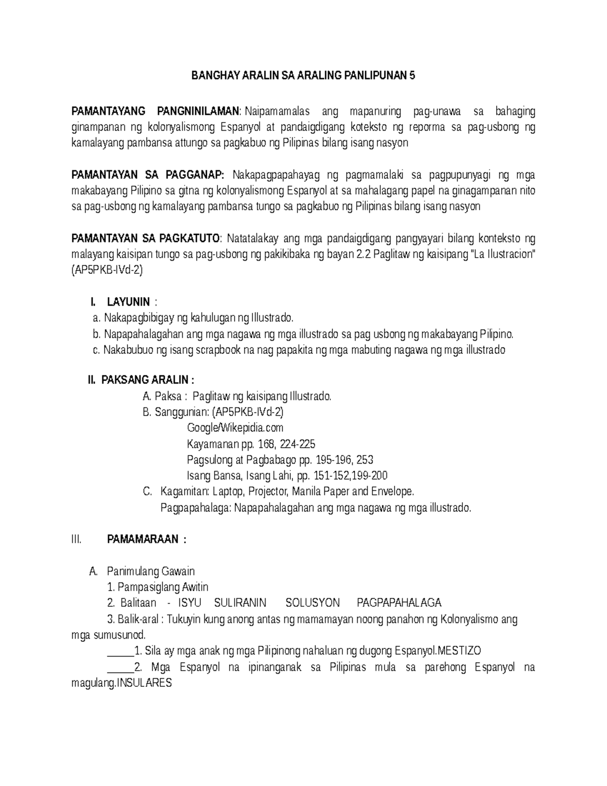 Grade 5 PPT AP Q4 W5 Paglitaw ng kaisipang Illustrado - BANGHAY ARALIN ...