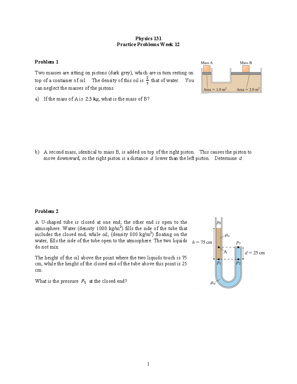 Microsoft Word - Practice Problems Week 12 - Physics 131 Practice ...