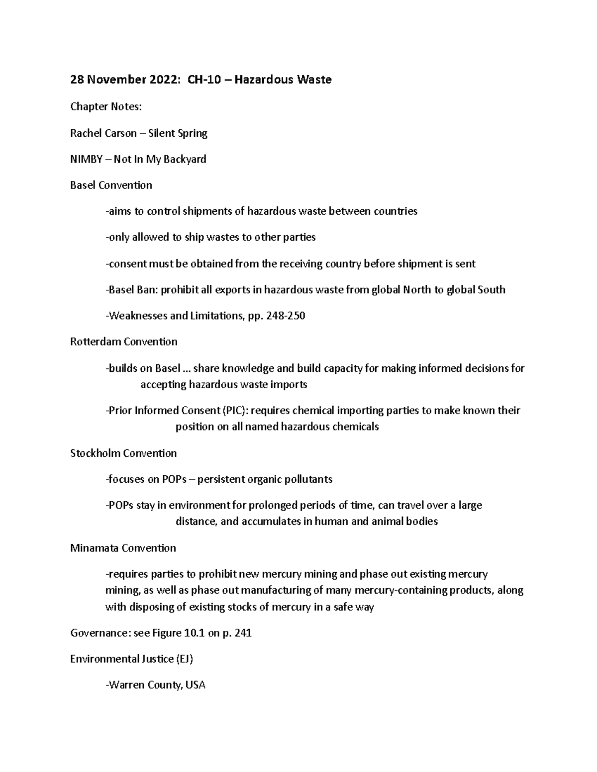 Honor+113+Outline,+28+Nov+2022 - 28 November 2022: CH-10 – Hazardous ...