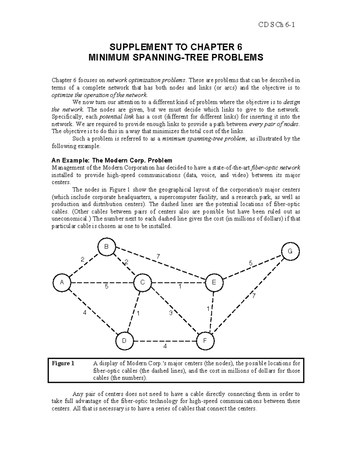 Chapter 06 Supplement Operation Research Supplement To Chapter 6 Minimum Spanning Tree