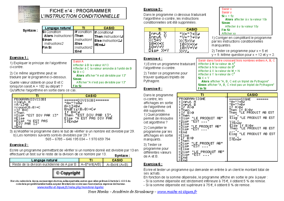 Instr Cond 2 - Yvan Monka – Académie de Strasbourg – maths-et-tiques ...