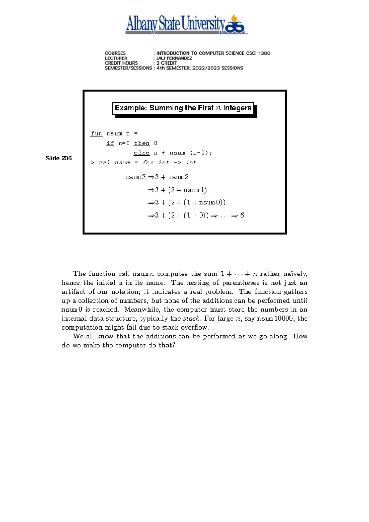 Computer basic 20230417 234558-2 - Slide 206 Example: Summing the First ...