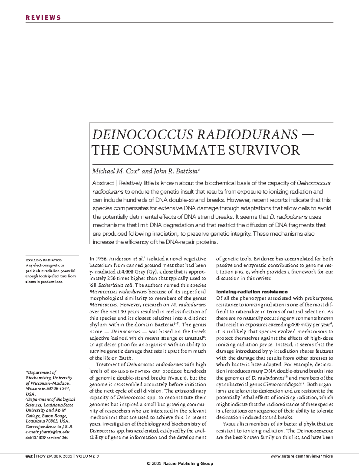 Bacteria rad - Article microbio - *Department of Biochemistry ...