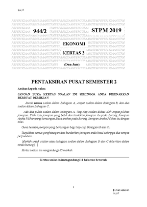 Skema jawapan Mock Exam Sem 1 2021 - SKEMA JAWAPAN EKONOMI SEMESTER 1(MOCK EXAM SEM 1 2021 ...