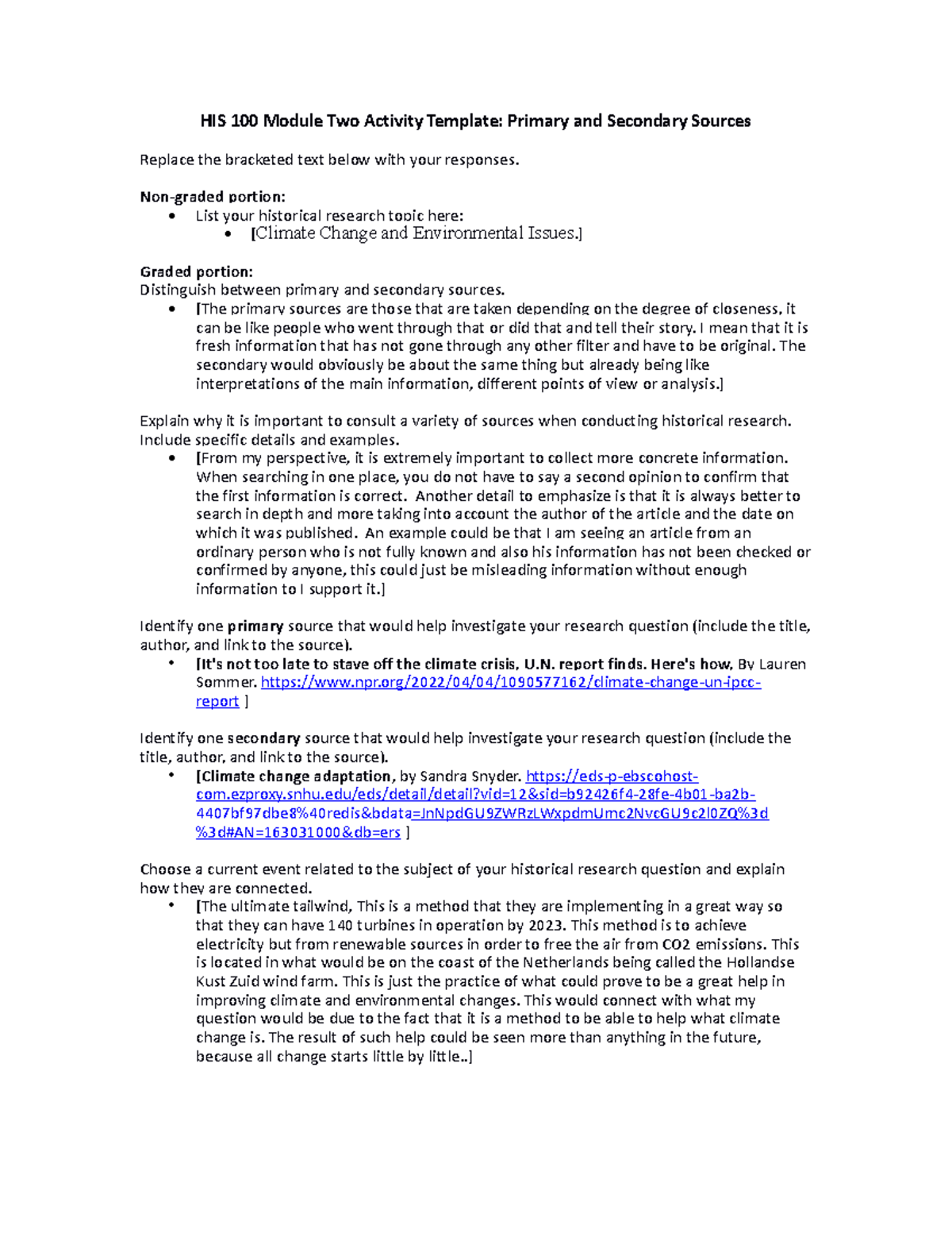 HIS 100 Module Two Activity Sources Template - HIS 100 Module Two ...