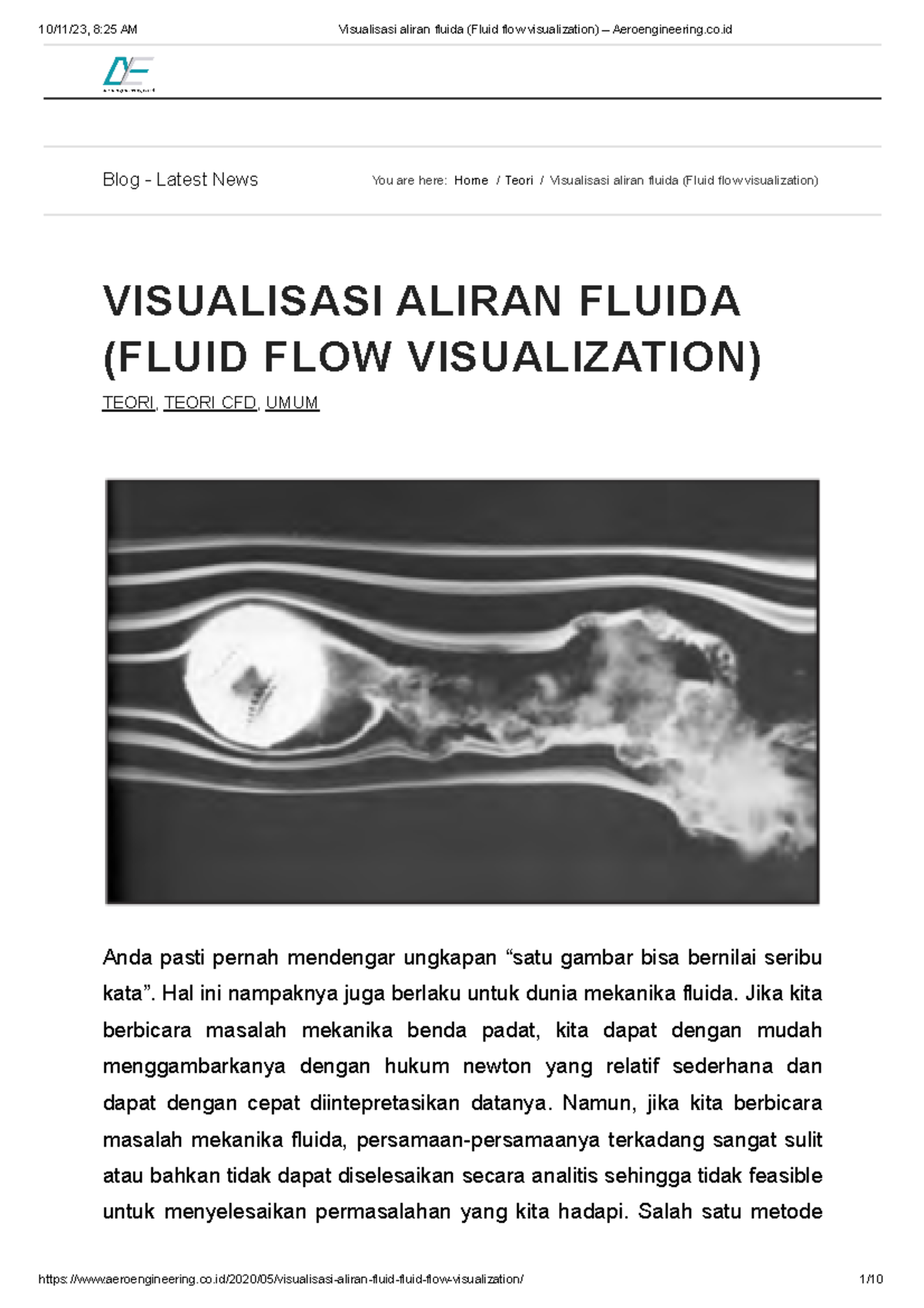Visualisasi aliran fluida (Fluid flow visualization) – Aeroengineering ...