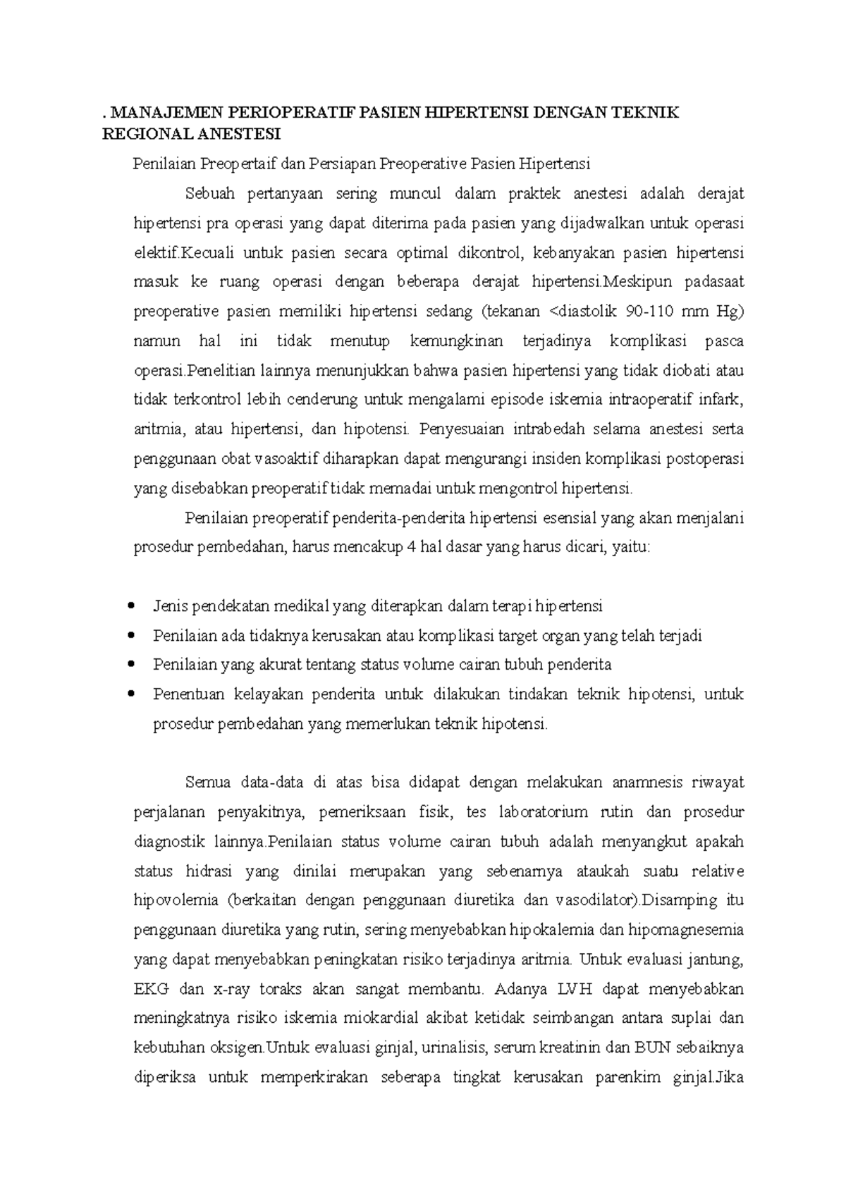 Manajemen Perioperatif Pasien Hipertensi - . MANAJEMEN PERIOPERATIF PASIEN HIPERTENSI DENGAN ...
