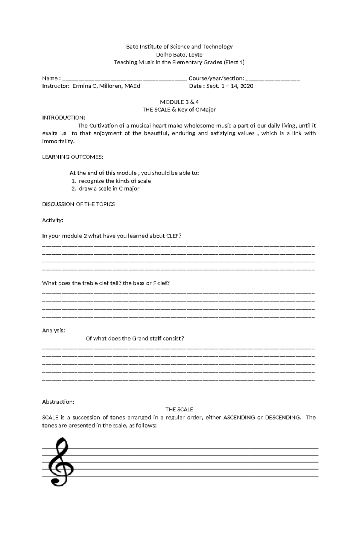 Module 3 & 4 Music 1 - Notes - Bato Institute of Science and Technology ...