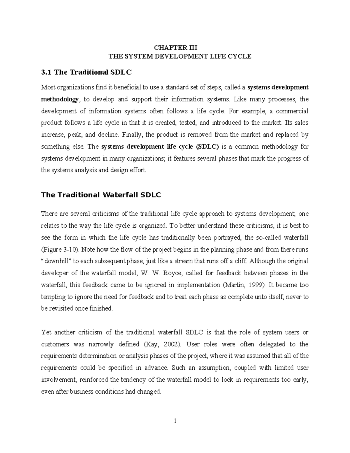 SAD Chapter 3 - System Analysis and Design - CHAPTER III THE SYSTEM DEVELOPMENT LIFE CYCLE 3 The ...
