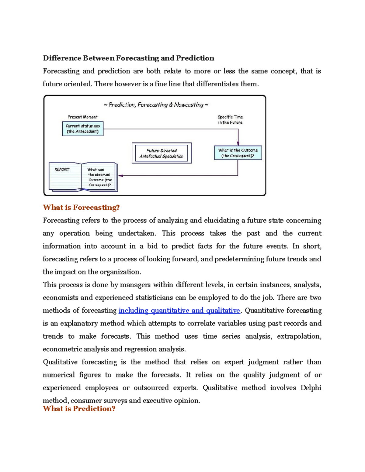 Difference Between Forecasting And Prediction Difference Between