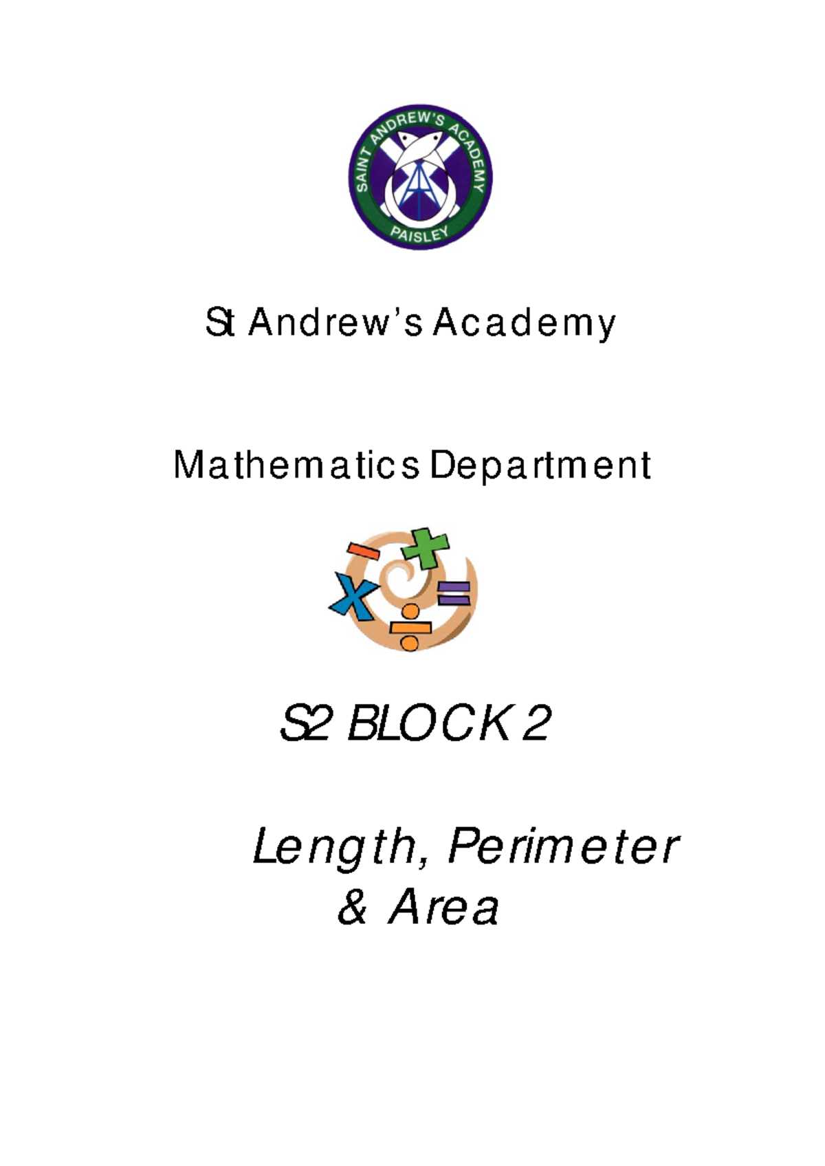 Measurement - notes - St Andrew’s Academy Mathematics Department S2 ...