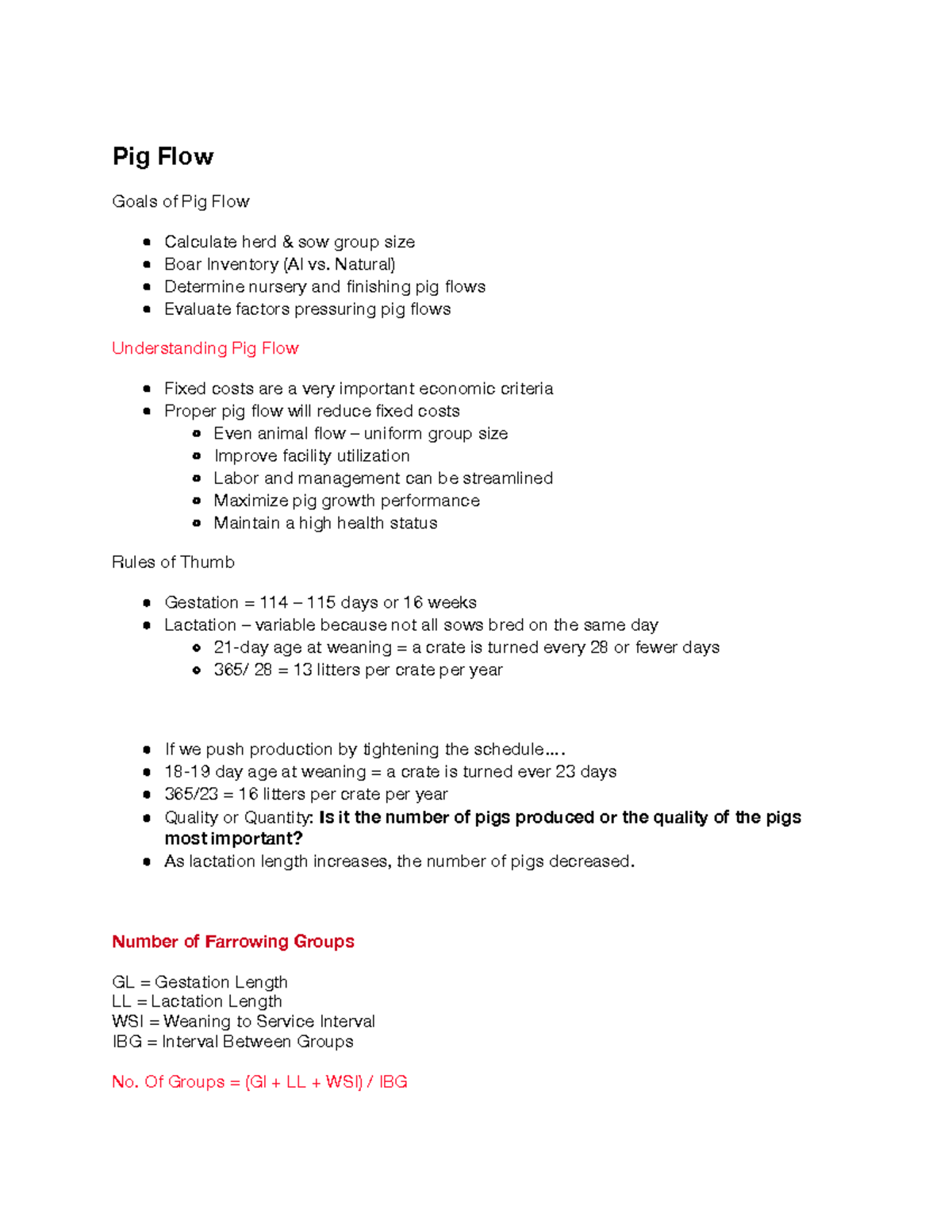 Pig Flow- ASCI 222 - ASCI 222 - Pig Flow Goals of Pig Flow Calculate ...