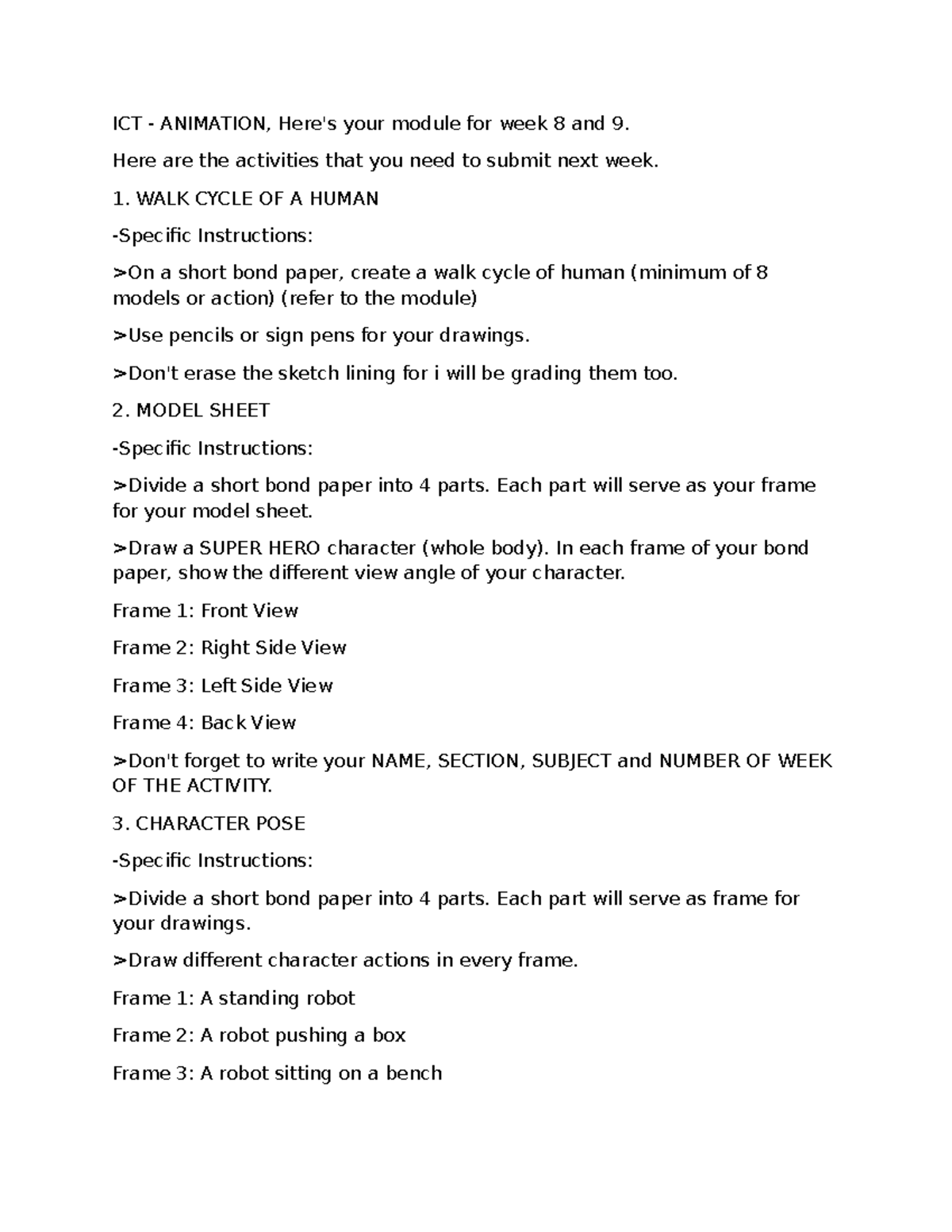 Animation activity - ict - ICT - ANIMATION, Here's your module for week ...