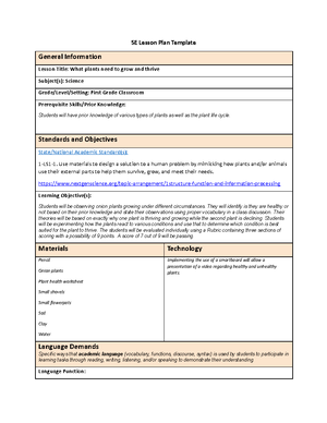WGU C108 Task 1 Essay - Part Two: Reflection B. This lesson plan ...