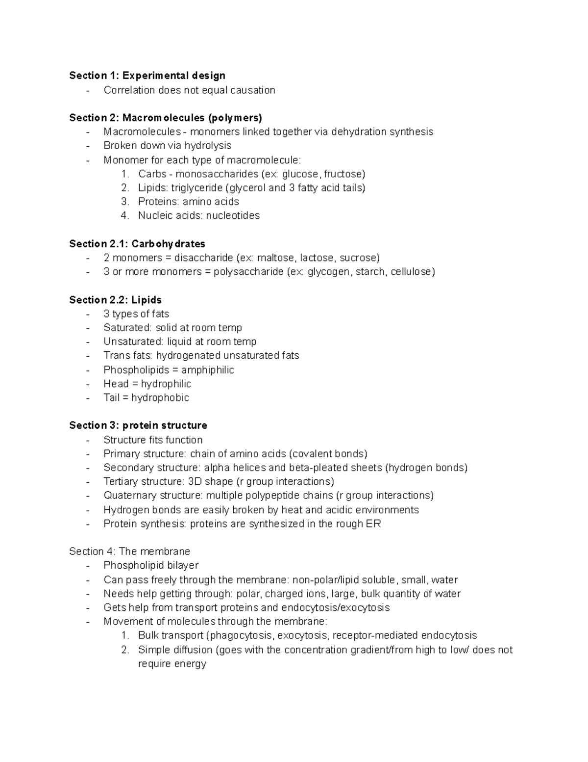 Exam 1 Review Session - Section 1: Experimental design Correlation does not equal causation ...