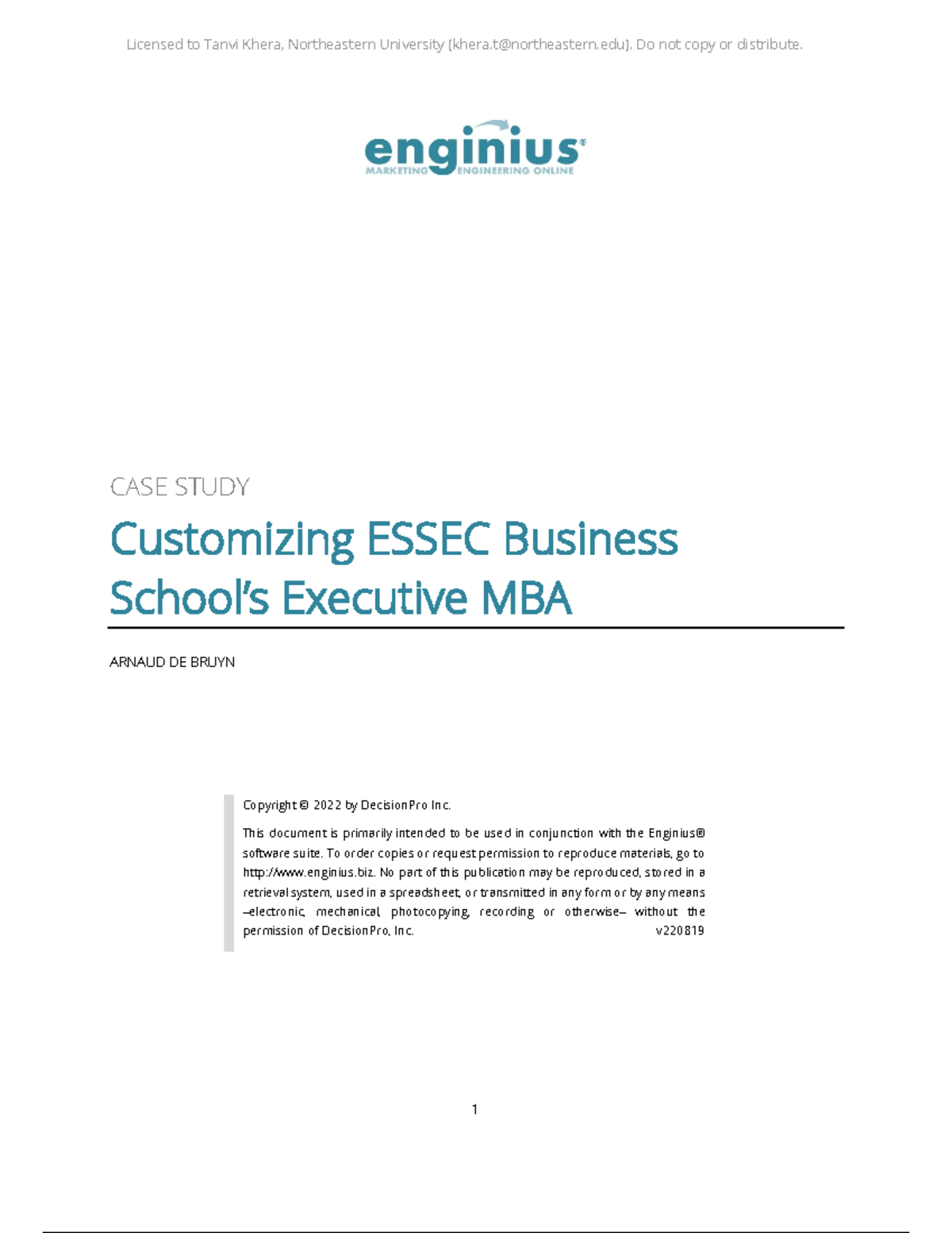 Emba case study - CASE STUDY Customizing ESSEC Business School’s ...