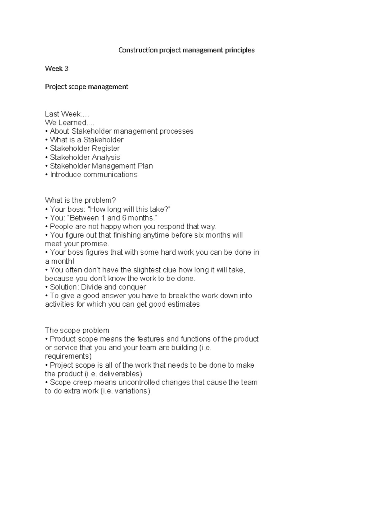 Construction project management principles - ... We Learned.... About ...