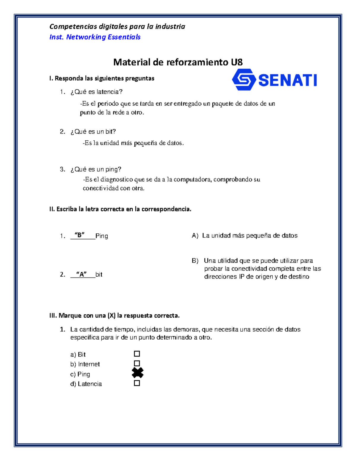 Material de reforzamiento U8 - Competencias digitales para la industria ...