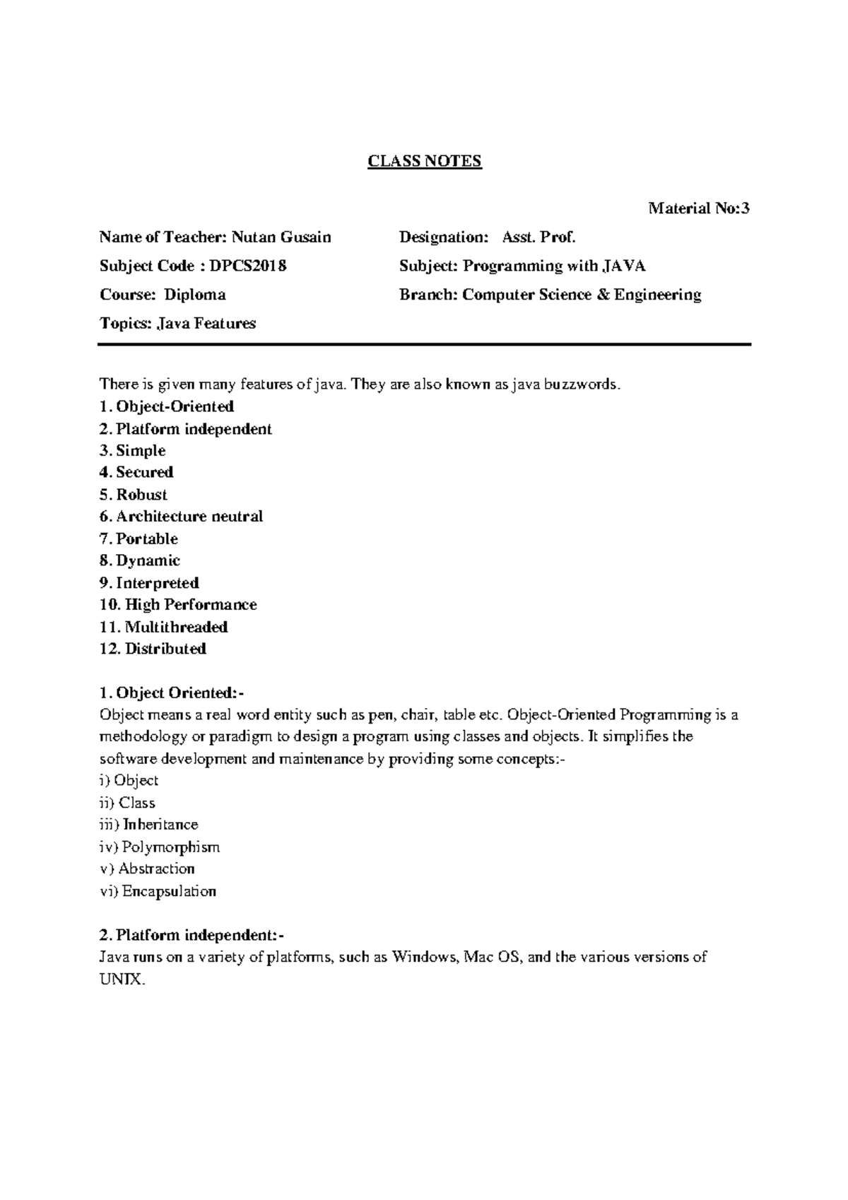13 Java Features Java Is A General Purpose Class Based Object Oriented Programming Language