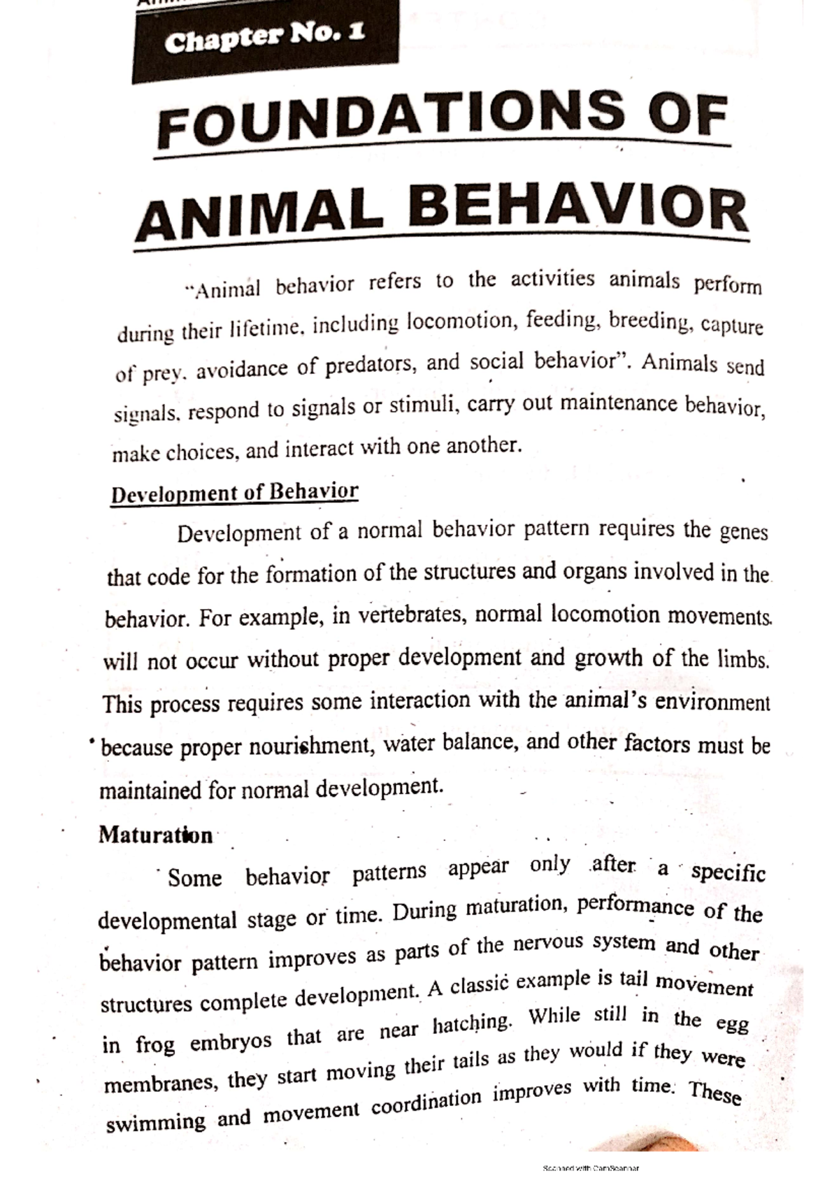 Chapter#01 - file belongs to course - Chapter No. FOUNDATIONS OF ANIMAL ...