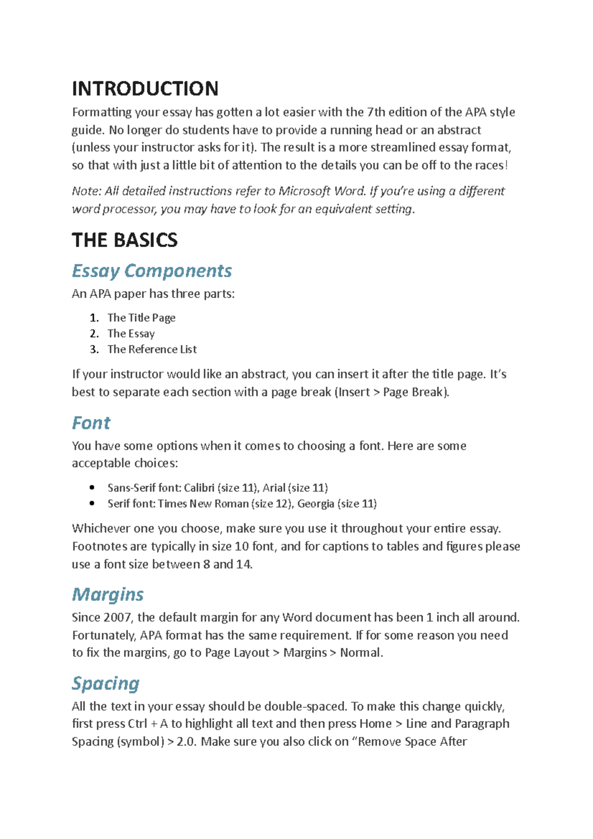 APA essay format - INTRODUCTION Formaing your essay has goten a lot ...