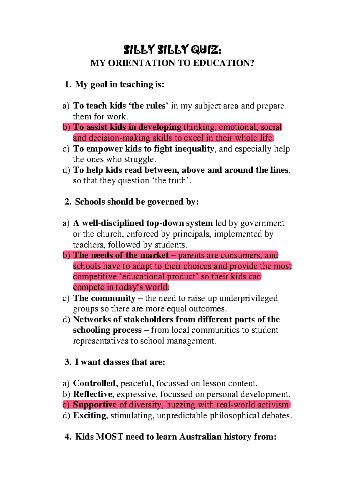 2024 The Silly Silly Quiz - SILLY SILLY QUIZ: MY ORIENTATION TO ...