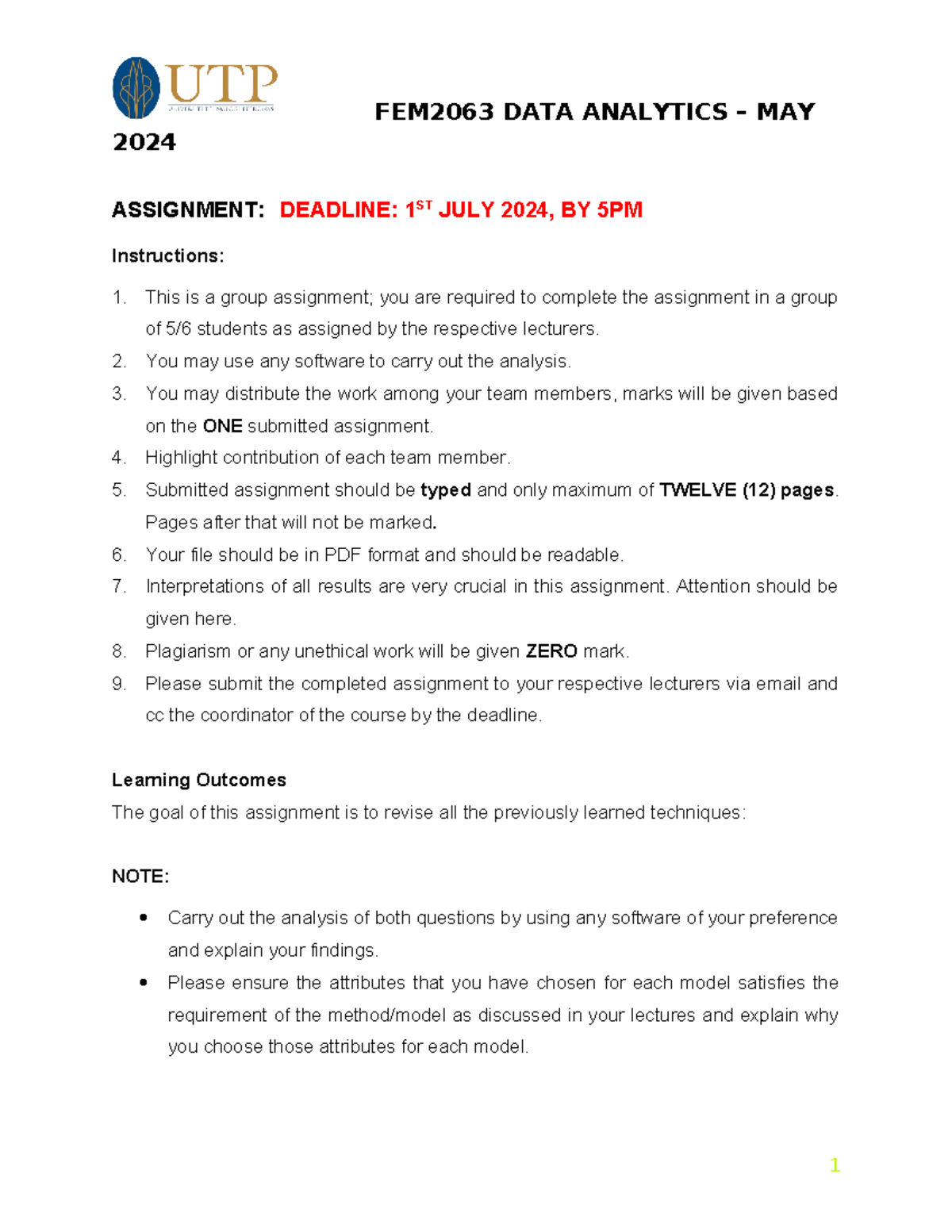 Assignment Da May2024 Project Semester From Chap 1 To 4 2024 Assignment Deadline 1 St July 3932