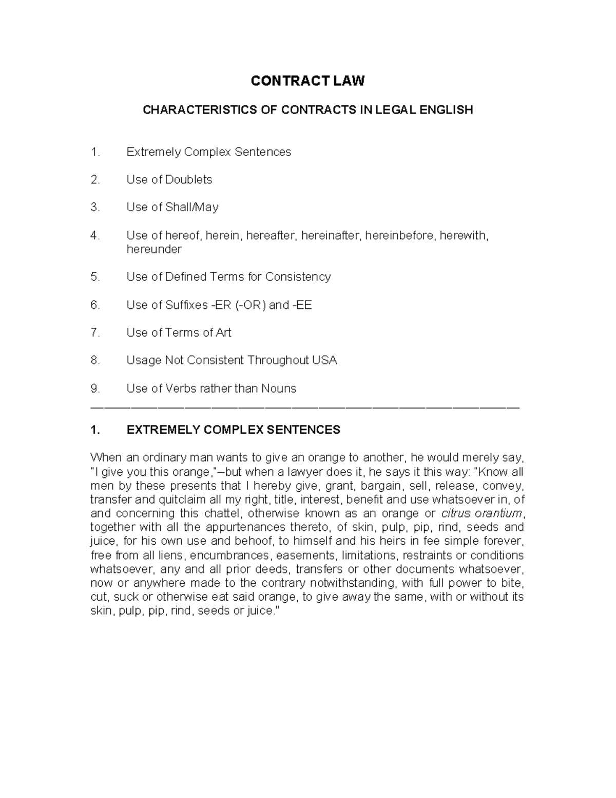 German Contracts - CONTRACT LAW CHARACTERISTICS OF CONTRACTS IN LEGAL ...