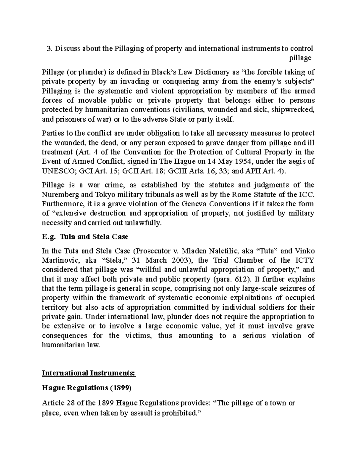 Pillaging of property in Financial crime - Discuss about the Pillaging ...