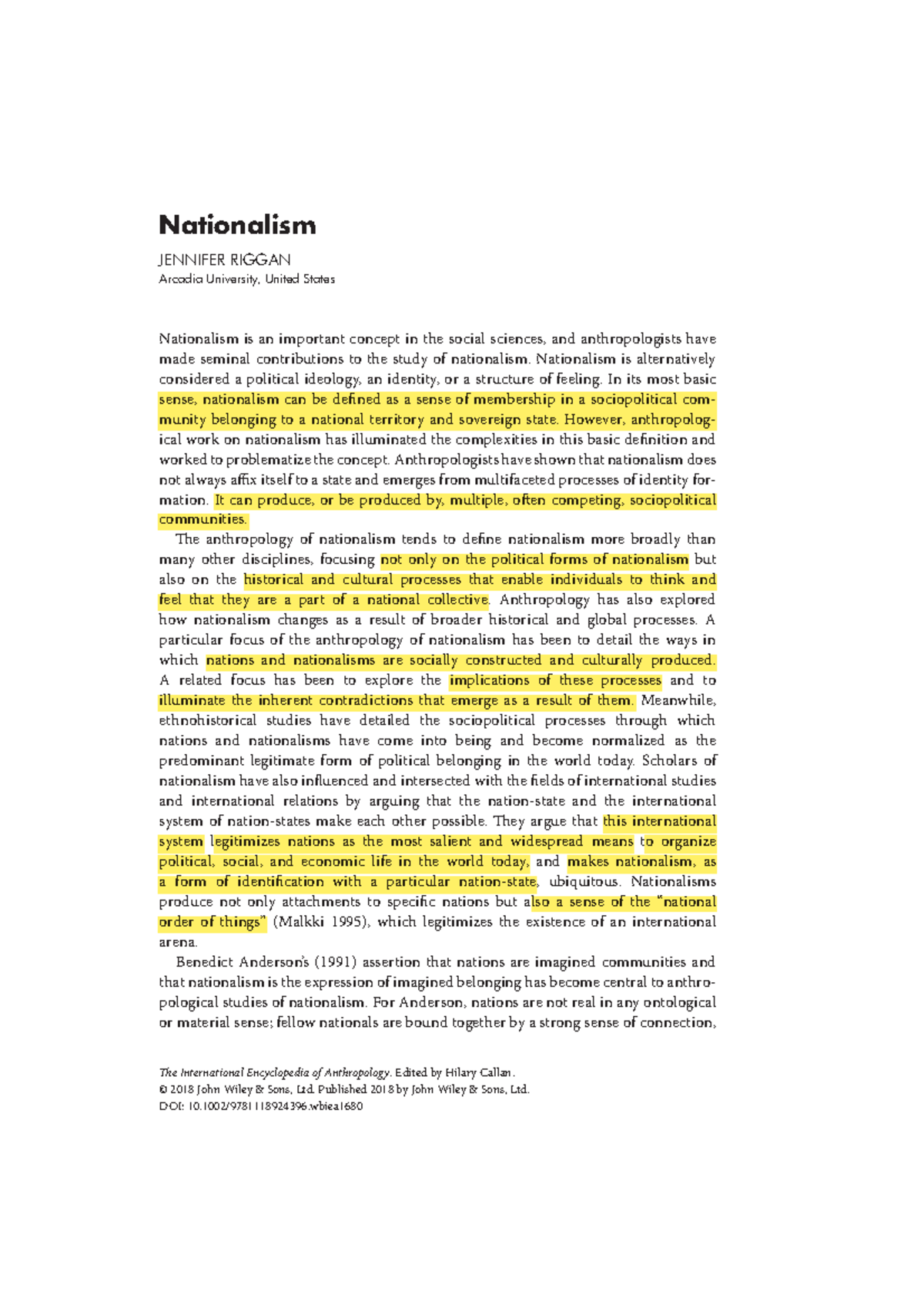 Riggan 2018 Nationalism - JENNIFER RIGGAN Arcadia University, United ...