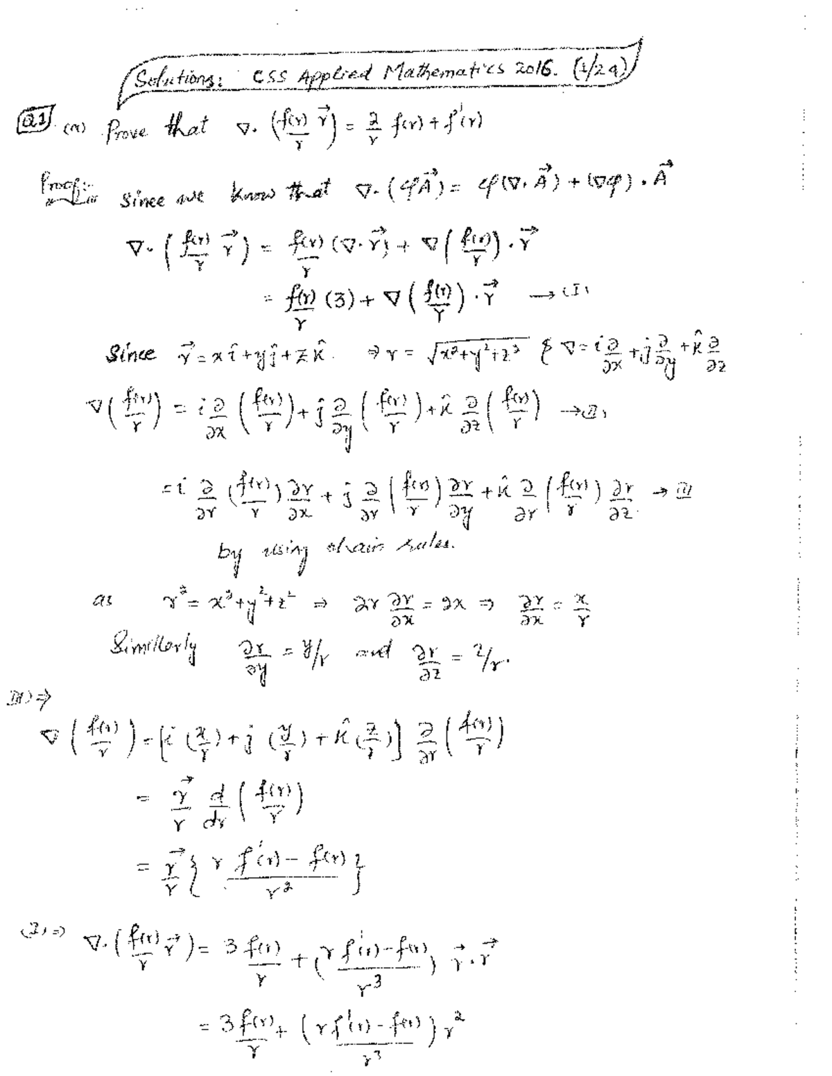 CSS Past Papars Soultion 2016 2020 - CSS Applied Mathematics - Studocu