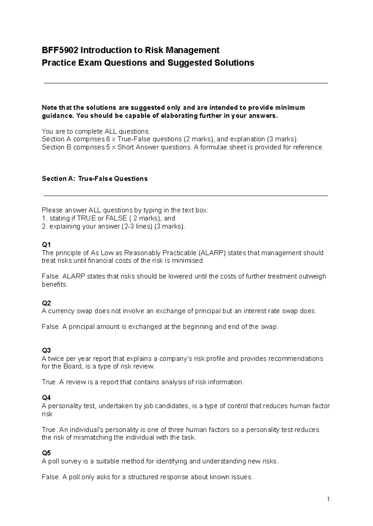BFF5902 Practice Exam Questions and Solutions - BFF5902 Introduction to ...