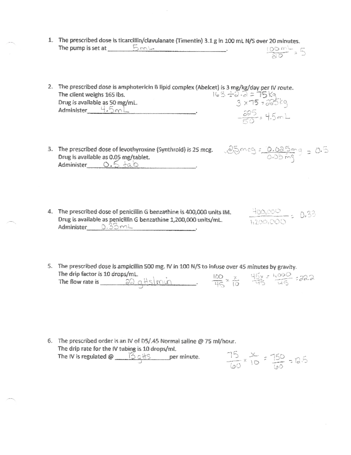 Math Practice Problem Answers - BIO 101 - Studocu