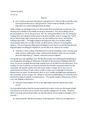 Module 4 Writing Assignment - Professor Berkowitz HIS 101- Module 4 Writing Assignment Summarize ...