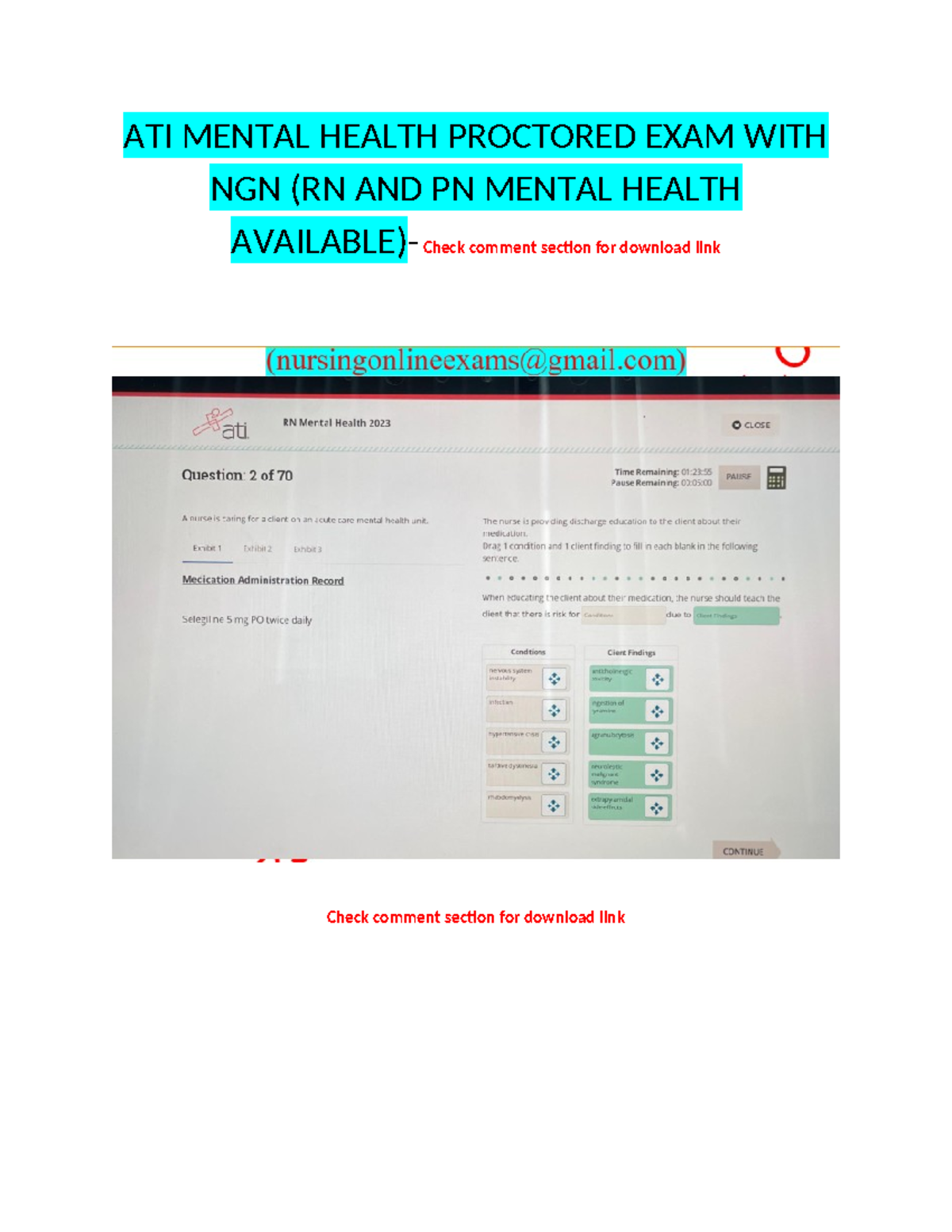 ATI Mental Health Proctored EXAM WITH NGN/ (RN MENTAL HEALTH PROCTORED ... ATI Mental Health Proctored EXAM WITH NGN/ (RN MENTAL HEALTH PROCTORED ...